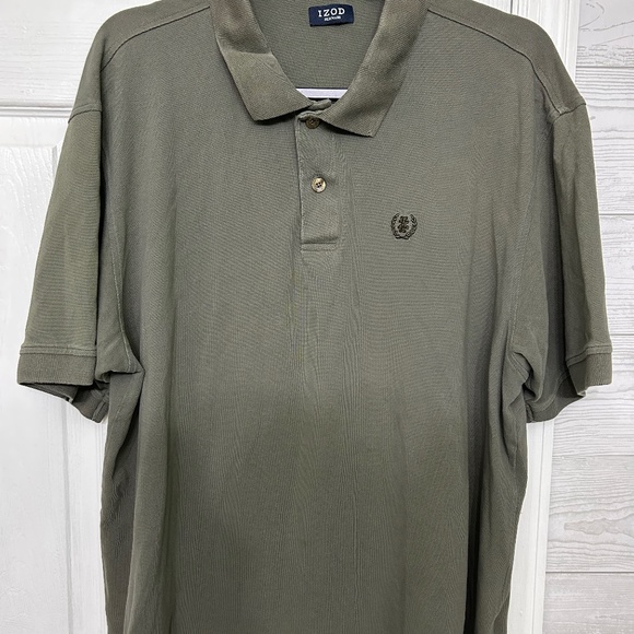 Izod | Shirts | Izod Xxl Army Green Short Sleeves 0 Cotton Mens Tee Shirt With Collar | Poshmark